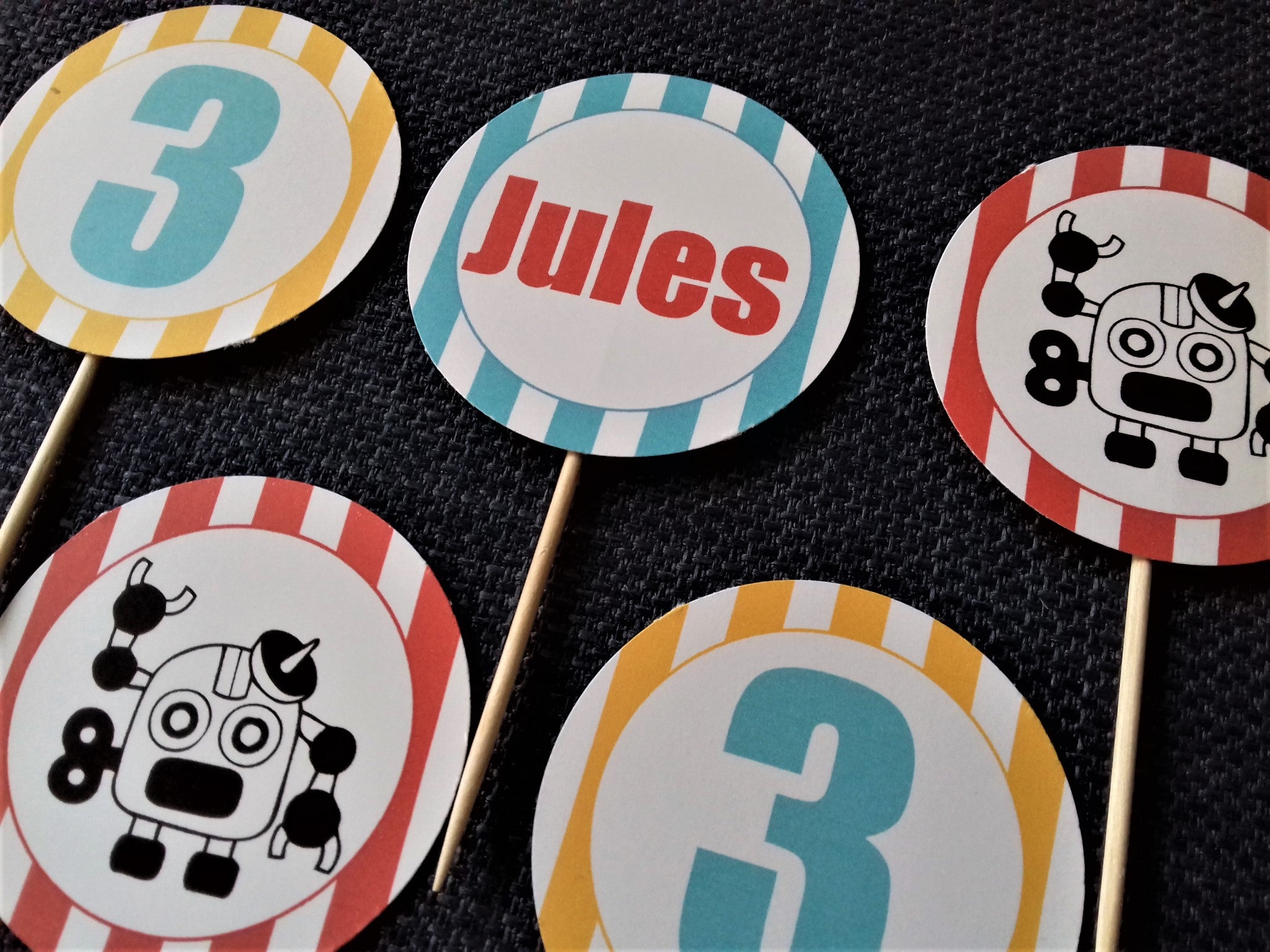 Pack Anniversaire "Robot" ☆ personnalisé ☆ à imprimer tête de coucou ...